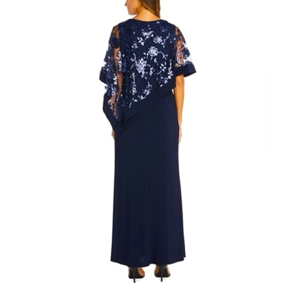R & M Richards | Dresses | Nwt Rm Richards Formal Gown Womens 8w Navy ...
